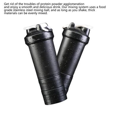 Cina 2020 Nuovo stile tre strati Bottella di ginnastica Blender Bottella d'acqua Loop Top BPA Free Shaker di plastica Bottella d'acqua in vendita