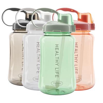 Cina 2022 Nuovo logo personalizzato Bpa Free Sports PP Bottiglia d'acqua con tappo 2 in 1Booth 1500ml Bottiglie d'acqua di plastica in vendita