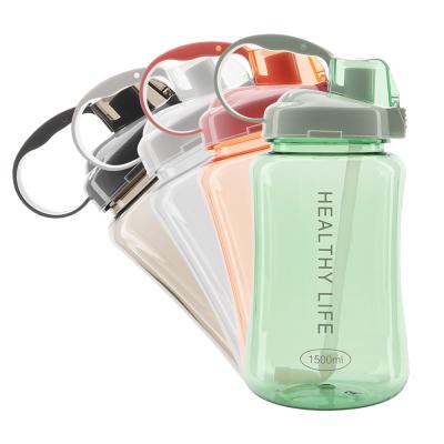 Cina 2022 Nuovo logo personalizzato Bpa Free Sports PP Bottiglia d'acqua con tappo 2 in 1Booth 1500ml Bottiglie d'acqua di plastica in vendita