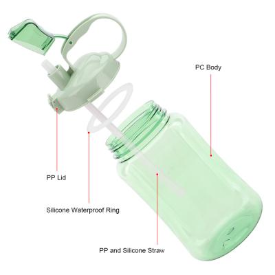 Cina 2022 Nuovo logo personalizzato Bpa Free Sports PP Bottiglia d'acqua con tappo 2 in 1Booth 1500ml Bottiglie d'acqua di plastica in vendita