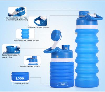Cina Tazze pieghevoli di alta qualità, morbide, senza BPA, di gomma di silicone, con coperchio in vendita
