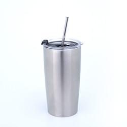 中国 600ML 2022 ステンレス鋼のカスタムカップ ステンレス鋼の真空コブストローと蓋付き 販売のため