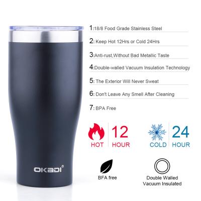 Cina Ingrosso 600ml 900ml Bottone a vuoto di grande capacità Viaggio Tazze di caffè in acciaio inossidabile con logo personalizzato Modello e colori in vendita