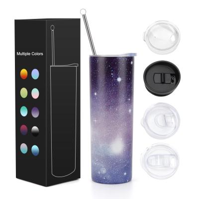 China Auto roestvrijstalen mok 620 ml aanpasbaar patroon grote mond koffie sublimatie kopje met stro Te koop