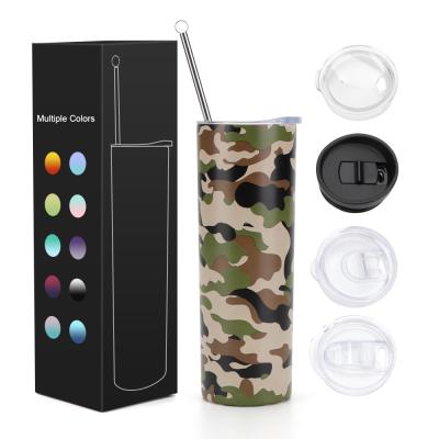 China Auto roestvrijstalen mok 620 ml aanpasbaar patroon grote mond koffie sublimatie kopje met stro Te koop