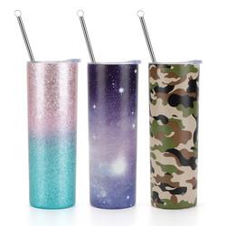 China Auto roestvrijstalen mok 620 ml aanpasbaar patroon grote mond koffie sublimatie kopje met stro Te koop