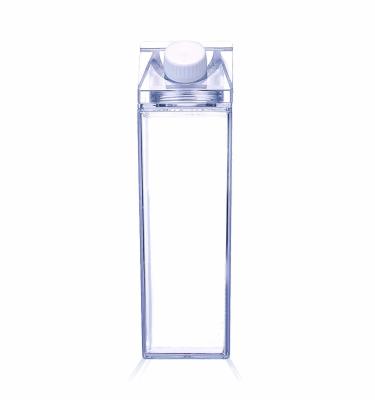 Cina 1000 ml Reutilizzabile Logo Personalizzato Trasparente Chiaro Latte Cartone a Forma di Bottiglia d'Acqua di Plastica in vendita
