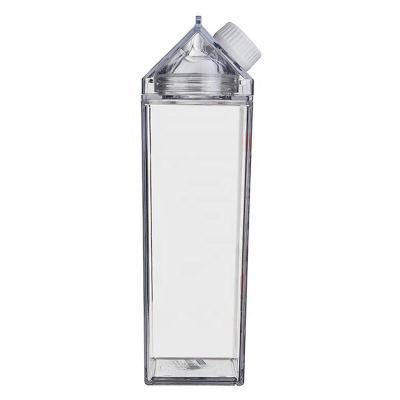 Cina 1000 ml Reutilizzabile Logo Personalizzato Trasparente Chiaro Latte Cartone a Forma di Bottiglia d'Acqua di Plastica in vendita