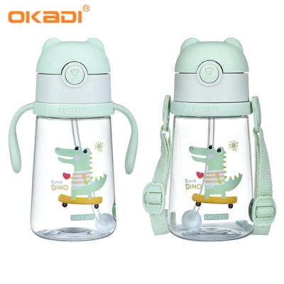 中国 400ML 簡単に掃除できるプラスチック製の子供用水瓶 ストローとハンドル 販売のため