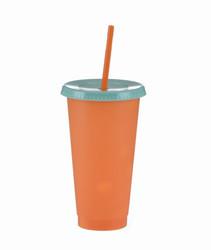 中国 再利用可能な色を変える冷たいカップ 夏のマジック ストロー付きプラスチックコーヒータンバー 5個セット 販売のため