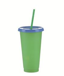 中国 再利用可能な色を変える冷たいカップ 夏のマジック ストロー付きプラスチックコーヒータンバー 5個セット 販売のため