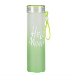 Cina Disegnatore personalizzato Bottiglie d'acqua in vetro colorate Portabile Gradiente Libero BPA Borosilicato congelato Bottiglia d'acqua in vetro in vendita