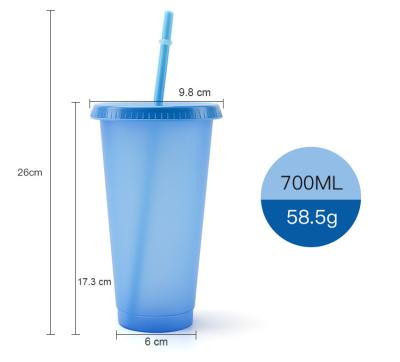Cina Caffetti da caffè estivi Tazze che cambiano colore Tazze fredde da 24 oz 5 Tazze riutilizzabili Copri e cannucce Set di 5 in vendita