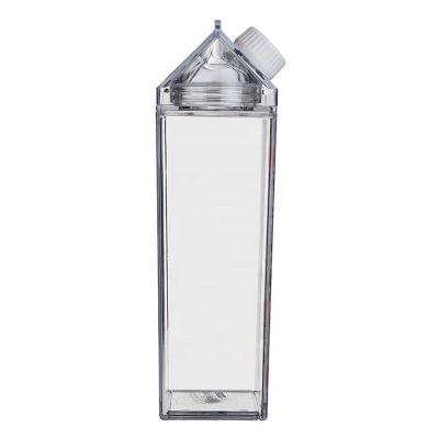 Cina 500ml Latte Cartone Bottiglia d'acqua Bottiglia di plastica a forma di latte Bottiglia di stoccaggio in vendita