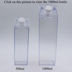 Cina 500ml Latte Cartone Bottiglia d'acqua Bottiglia di plastica a forma di latte Bottiglia di stoccaggio in vendita