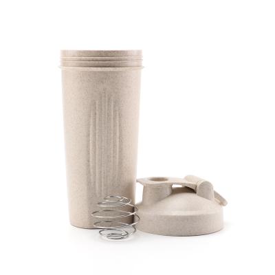 Cina 600 ml Sport Materiale di protezione ambientale Bottiglie per frullati di grano Bottiglie per frullati di proteine in vendita
