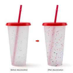 Cina 2020 Confetti a colori variabili Tazze per bevande fredde riutilizzabili Estate 24 oz Tazze riutilizzabili in vendita