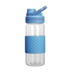 Cina 480 ml di alta qualità e conveniente Bottiglia d'acqua in vetro a prova di perdite senza BPA con manica e presa in mano in silicone in vendita