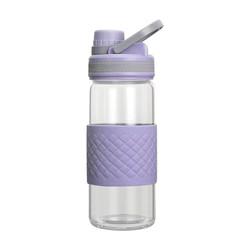 Cina 480 ml di alta qualità e conveniente Bottiglia d'acqua in vetro a prova di perdite senza BPA con manica e presa in mano in silicone in vendita