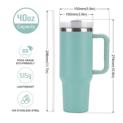 Cina OEM 40oz Viaggio in acciaio inossidabile Tumbler Unisex doppio muro aspirapolvere isolato manico tazza di viaggio in vendita
