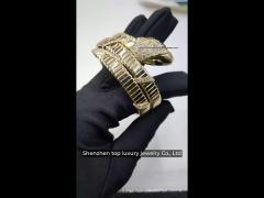 18k gold luxury diamond bracelet serpenti two-coil 18 kt yellow gold bracelet set with demi pavé dia