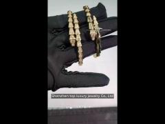 18k gold diamond bracelet serpenti viper one-coil 18 kt yellow gold bracelet set with pavé diamonds