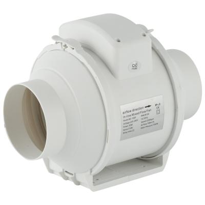 China 240V Voltage White Plastic Ceiling Inline Exhaust Mixed Flow Duct Ventilation Fan for sale