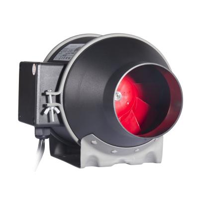 Cina 100~240V Basso rumore 4 pollici 100 mm Ventilatore a condotto in linea con regolatore di velocità per ventilatore idroponico in vendita