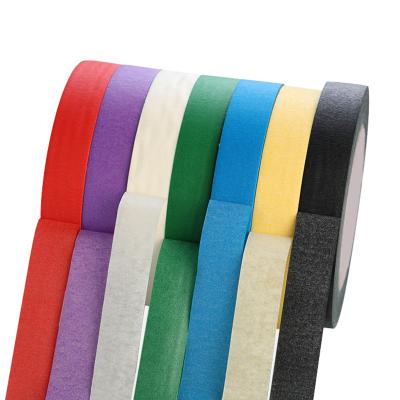 China 1 Inch Width Embossed Paper White Painters Tape Rubber Adhesive for sale