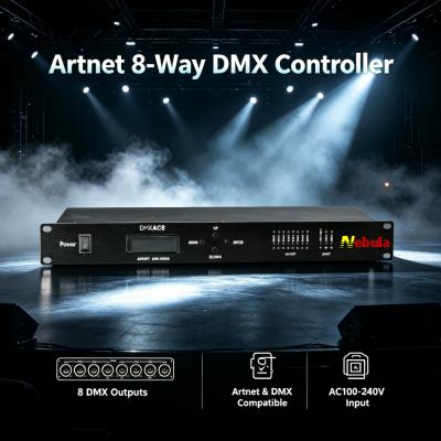 China 8-Way ArtNet DMX Controller Splitter  8-Port DMX512 Signal Amplifier for Stage & Lighting for sale