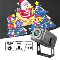 Quality 200W LED Outdoor Zoom Gobo Projector Christmas Projection Light IP65 10CH DMX for sale
