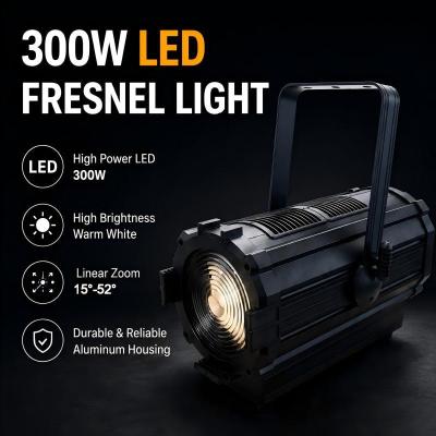 China 300W LED Fresnel Spotlight COB LED Fresnel Light for Studio Stage Theater for sale