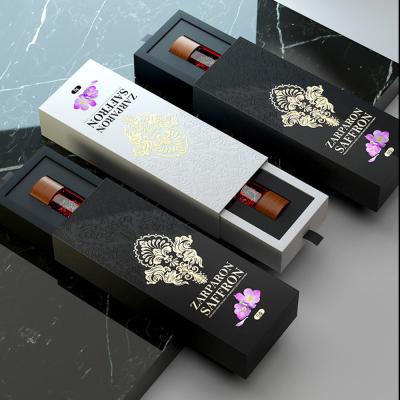 China Caixas de empacotamento açafrão vazio vazio de papel feito sob encomenda da caixa do bloco do safran do mini para o açafrão à venda