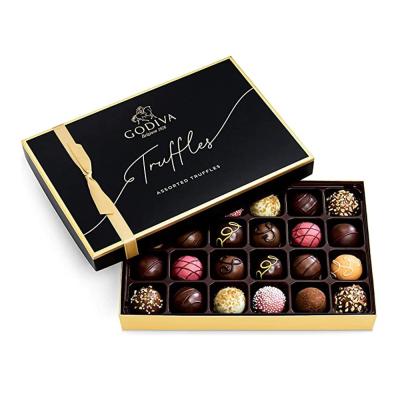 Cina Contenitori d'imballaggio neri di lusso vuoti su ordinazione di tartufo di cioccolato di Logo Printed per i tartufi in vendita