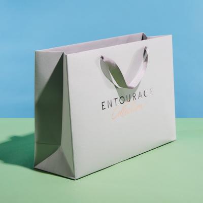 Cina Personalizzato Stampato Il Tuo Logo Sacchetto Di Carta Per La Spesa Artigianale Regalo Kraft Marrone Bianco Con Manici in vendita