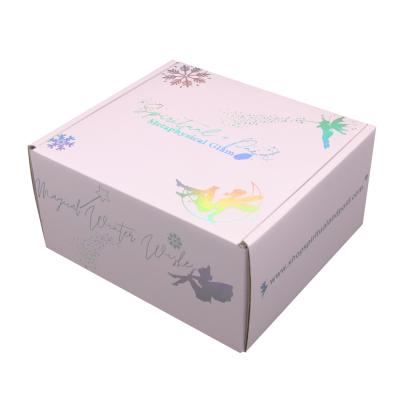 China Caixa ondulada holográfica do encarregado do envio da correspondência do transporte da roupa e flauta feita sob encomenda do logotipo para o roupa interior da mulher à venda