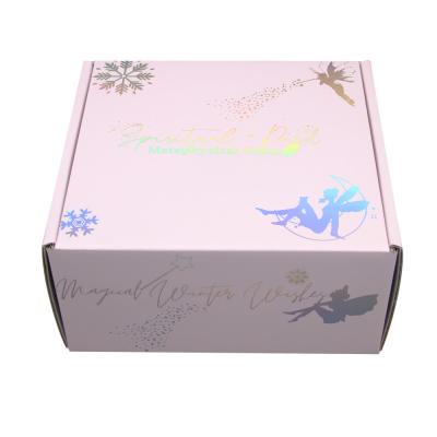 China Caixa ondulada holográfica do encarregado do envio da correspondência do transporte da roupa e flauta feita sob encomenda do logotipo para o roupa interior da mulher à venda