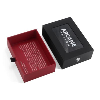 Cina Cassetto di lusso su ordinazione che fa scorrere i contenitori di carta d'imballaggio di regalo dell'insieme apri del vino con la finestra del PVC in vendita