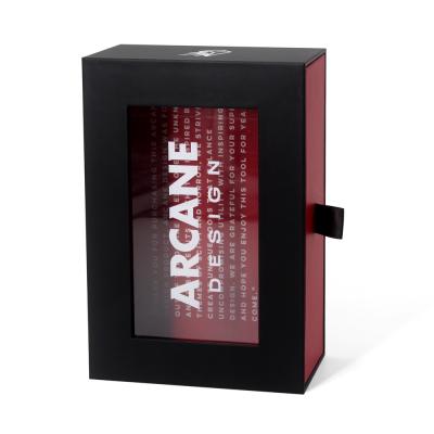 Cina Cassetto di lusso su ordinazione che fa scorrere i contenitori di carta d'imballaggio di regalo dell'insieme apri del vino con la finestra del PVC in vendita