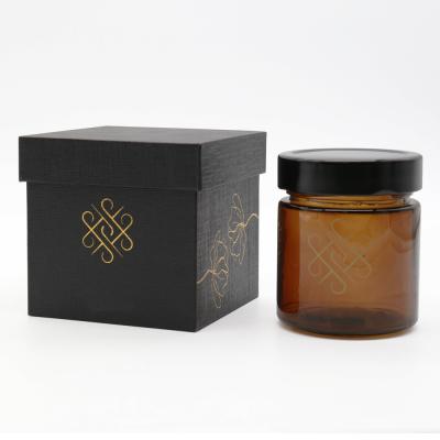 Cina Logo personalizzato in lamina d'oro Scatola da 2 pezzi Confezione regalo di lusso in barattolo di miele con coperchio e fondo in vendita