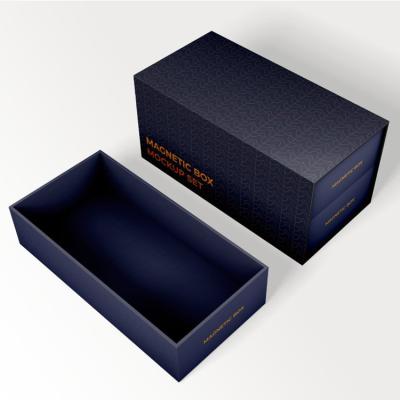 Cina Contenitore di regalo magnetico premio stampato su ordinazione di due strati che imballa con la stagnola di oro che timbra logo in vendita