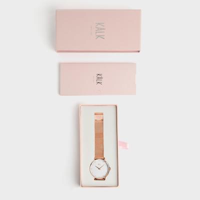 Cina Carta dura rigida di rosa di lusso su ordinazione che fa scorrere il contenitore di orologio d'imballaggio con il cassetto in vendita