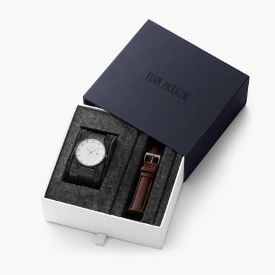 Cina Carta dura rigida di rosa di lusso su ordinazione che fa scorrere il contenitore di orologio d'imballaggio con il cassetto in vendita