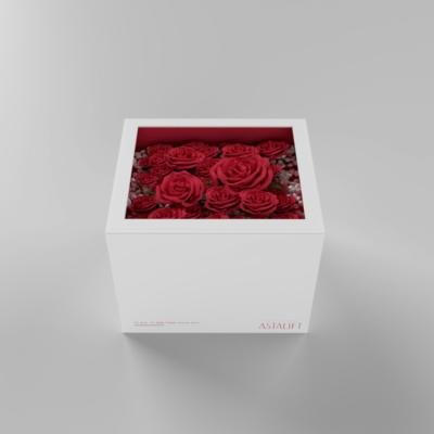 Cina Logo su ordinazione contenitori di regalo artificiali del fiore di carta del cartone di 2 strati in vendita