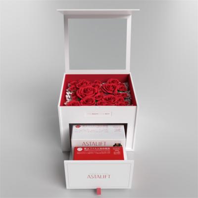 Cina Logo su ordinazione contenitori di regalo artificiali del fiore di carta del cartone di 2 strati in vendita
