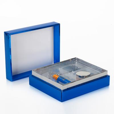 Cina Imballaggio cosmetico blu su ordinazione della scatola di carta di Logo High End Soft Touch in vendita