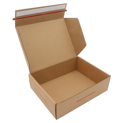 Cina Fabbricazione di scatole postali Scatola postale biodegradabile a tenuta rapida grande con logo personalizzato con nastro adesivo in vendita