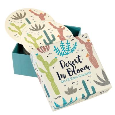 China Persoonlijke afdruk Kleine lege vierkante coaster set verpakkingsdoos voor coasters Te koop