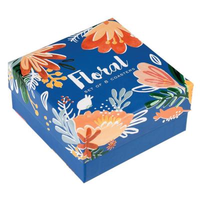 China Persoonlijke afdruk Kleine lege vierkante coaster set verpakkingsdoos voor coasters Te koop