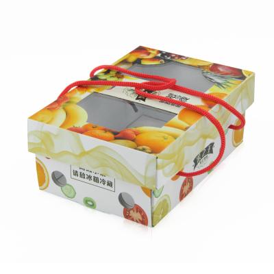 中国 オーダーメイドデザイン 果物と野菜のハンドル付きのゴロゴロ紙ギフトボックス 販売のため